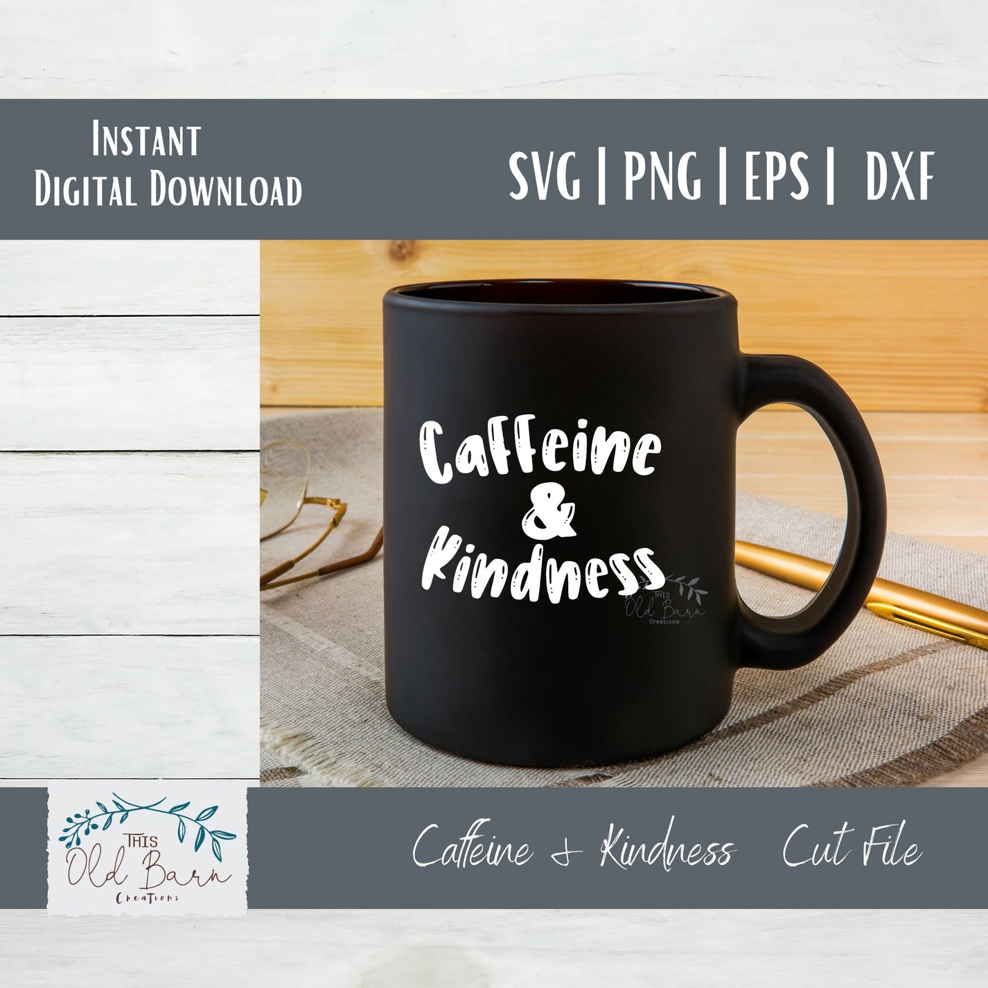 Caffeine & Kindness Digital Download | Cutting File | Stencil File ...